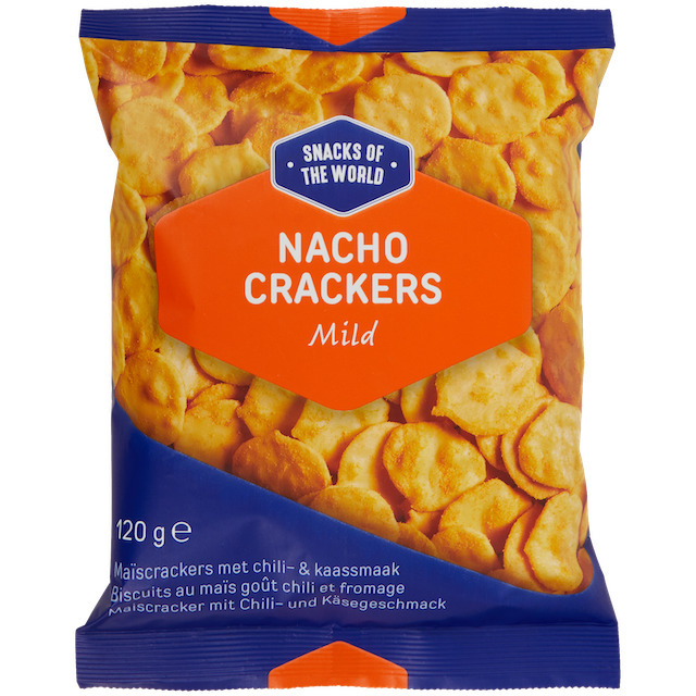 Snacks of the world nacho crackers mild aanbieding bij Action