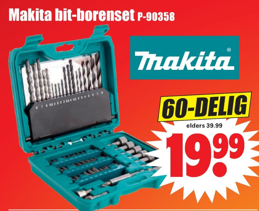 Makita bit-borenset aanbieding bij Dirk