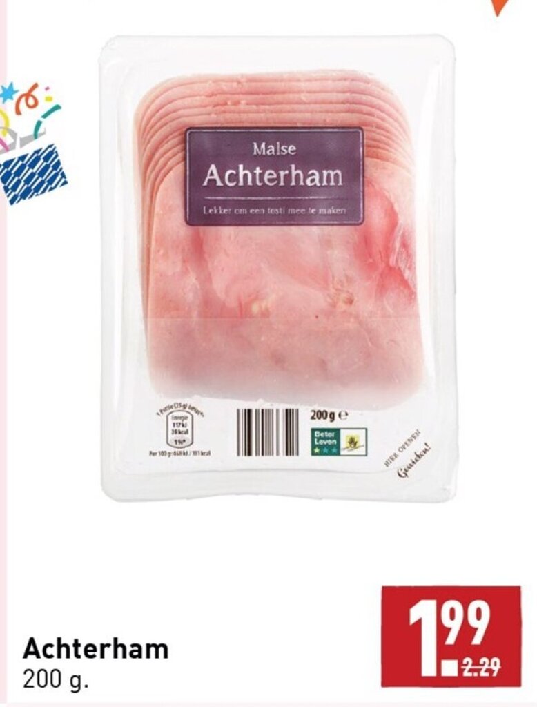 Achterham 200g aanbieding bij ALDI