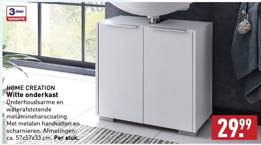 Home creation witte onderkast per stuk aanbieding bij ALDI