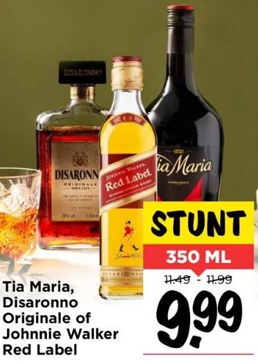 Tia maria, disaronno originale of johnnie walker red label aanbieding ...