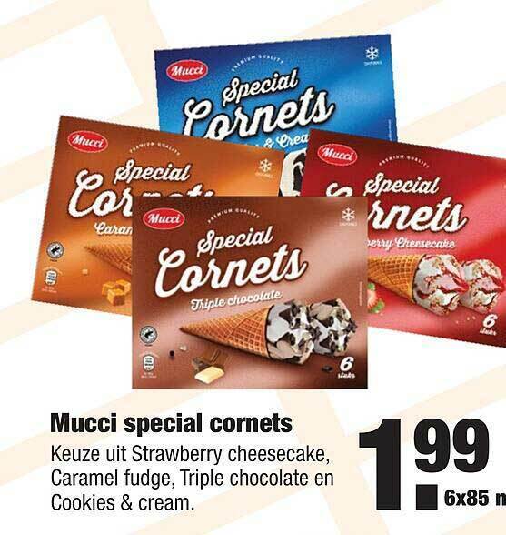 Mucci Special Cornets 85m aanbieding bij ALDI