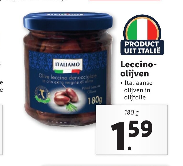 Leccino- olijven 180 g aanbieding bij Lidl