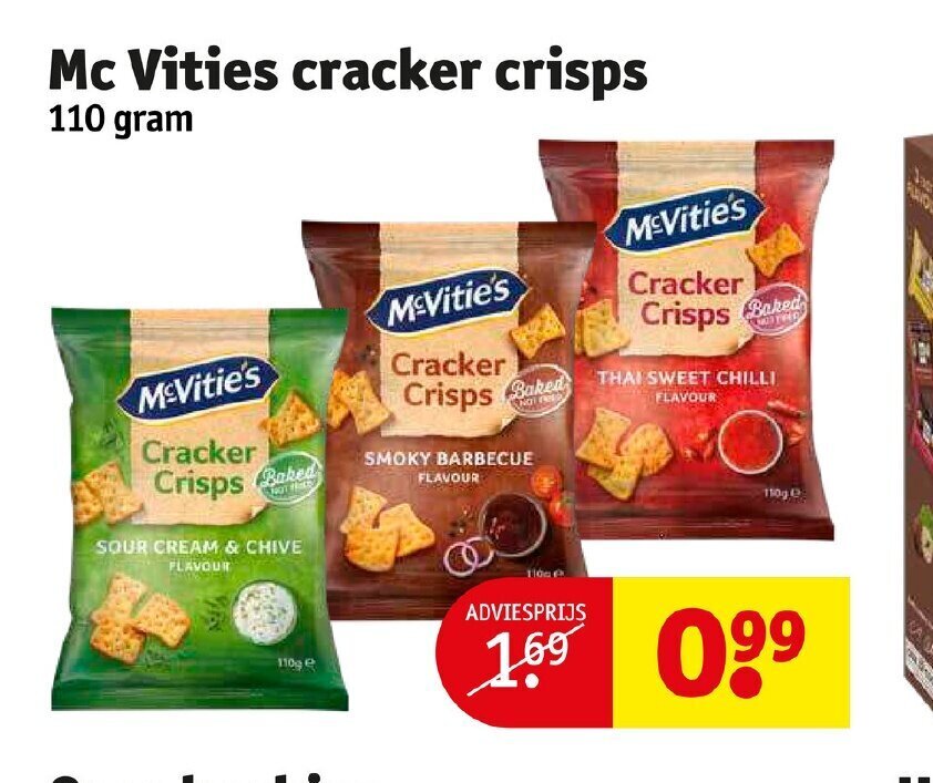 Mc Vities cracker crisps 110 gram aanbieding bij Kruidvat