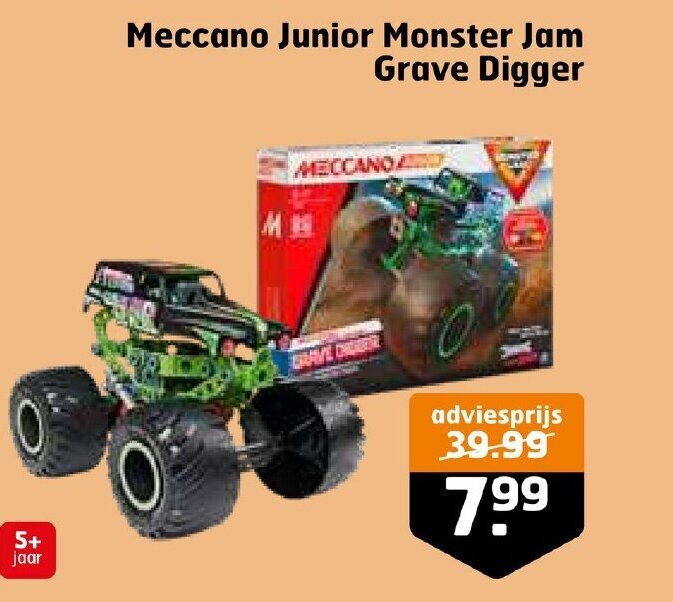 Meccano junior monster jam grave digger aanbieding bij Trekpleister