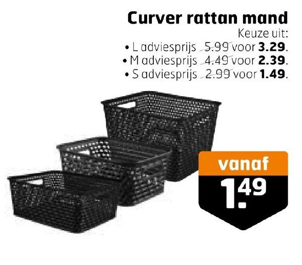 Curver rattan mand aanbieding bij Trekpleister