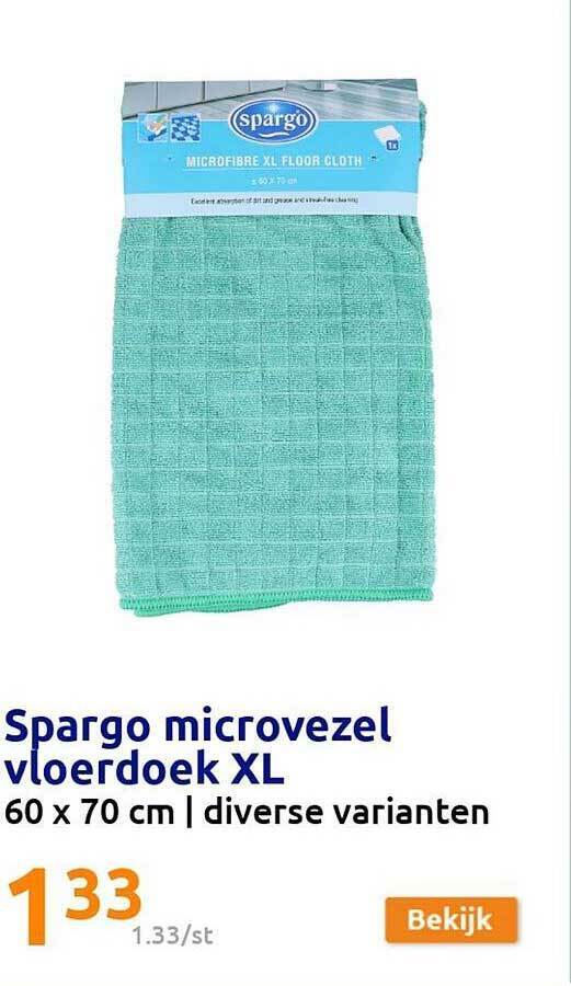 Spargo microvezel vloerdoek xl aanbieding bij Action
