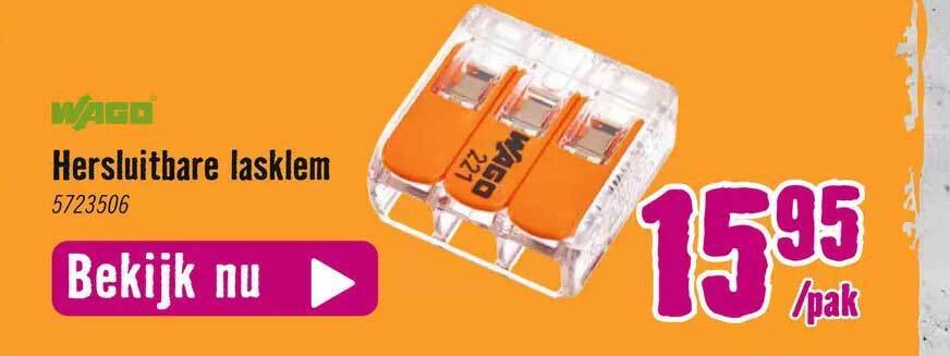 Wago hersluitbare lasklem aanbieding bij Hornbach