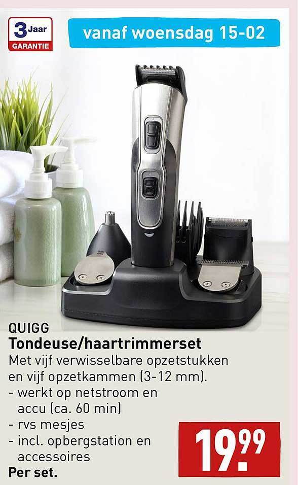 Quigg tondeuse-haartrimmerset aanbieding bij ALDI