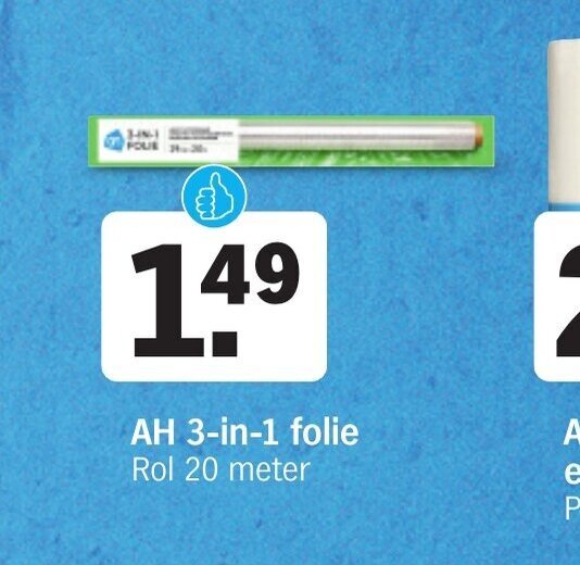3-in-1 folie rol 20 meter aanbieding bij Albert Heijn