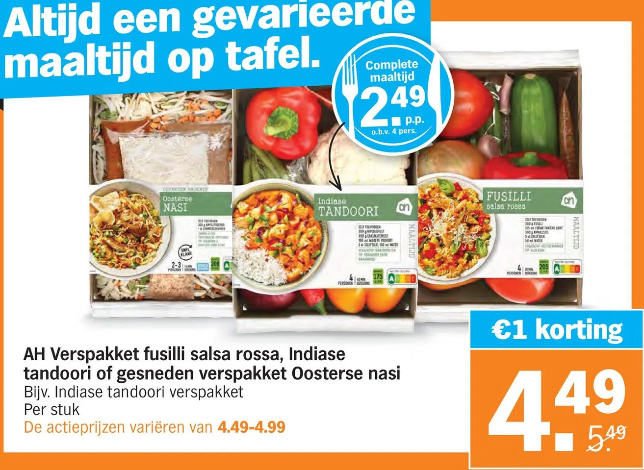 Ah verspakket fusilli salsa rossa, indiase tandoori of gesneden ...