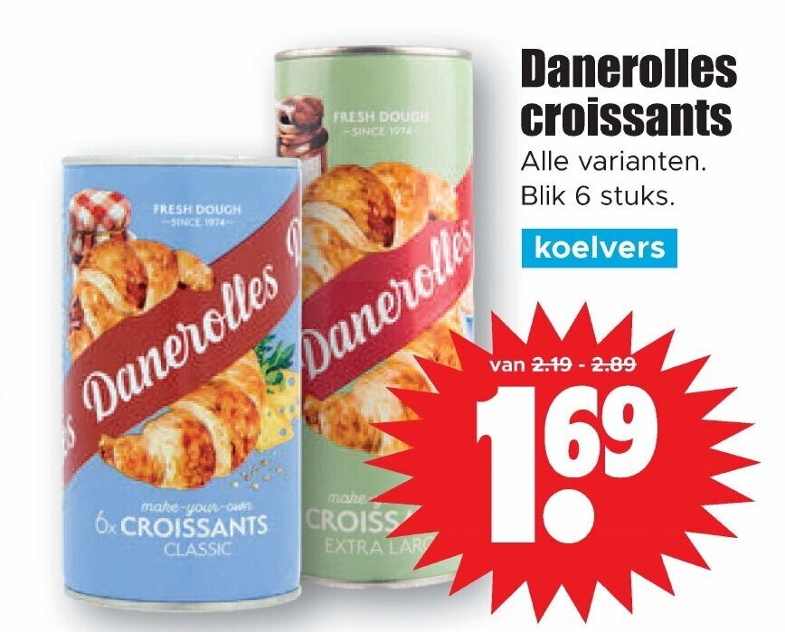 Danerolles croissant blik 6 stuks aanbieding bij Dirk