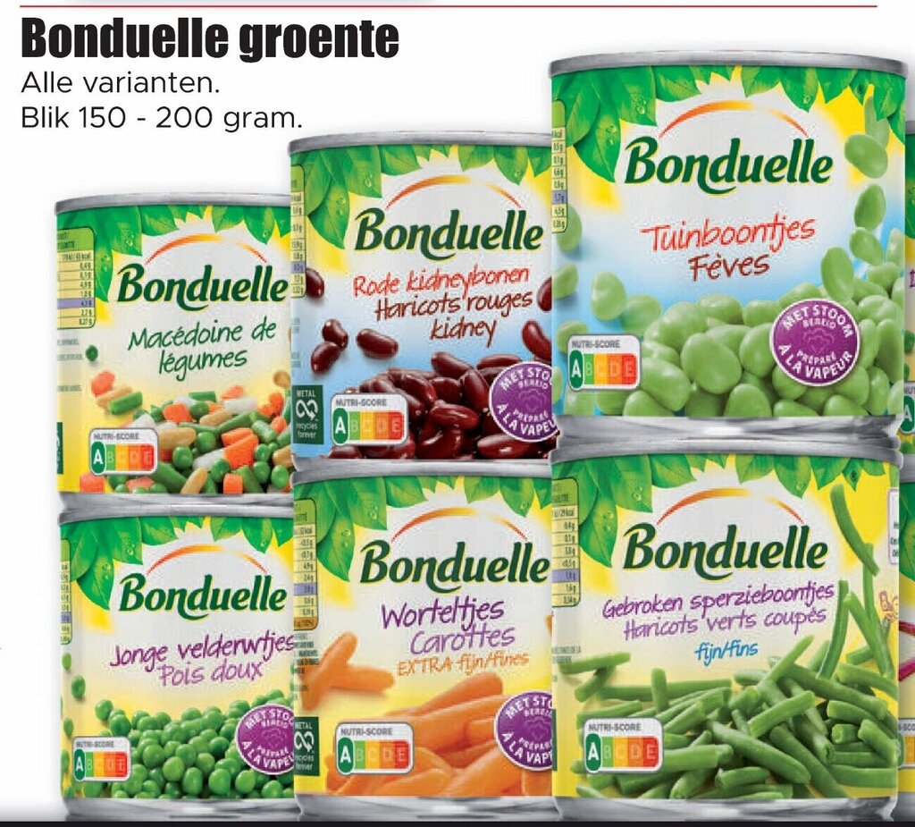 Bonduele groente blik 150-200 gram aanbieding bij Dirk