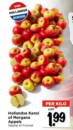 Hollandse kanzi of morgana appels sappig en friszoet aanbieding bij Vomar