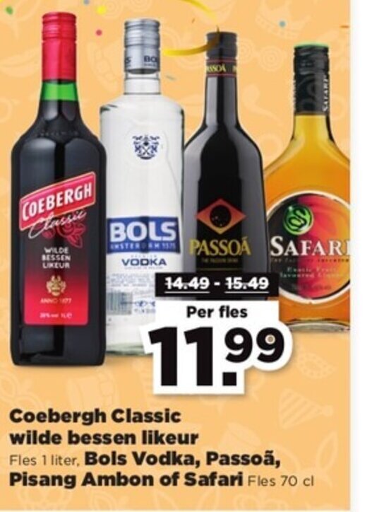 Coebergh classic wilde bessen likeur fles 1 liter per fles aanbieding ...