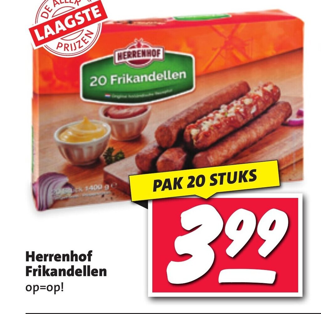 Herrenhof frikandellen 20 stuks aanbieding bij Nettorama