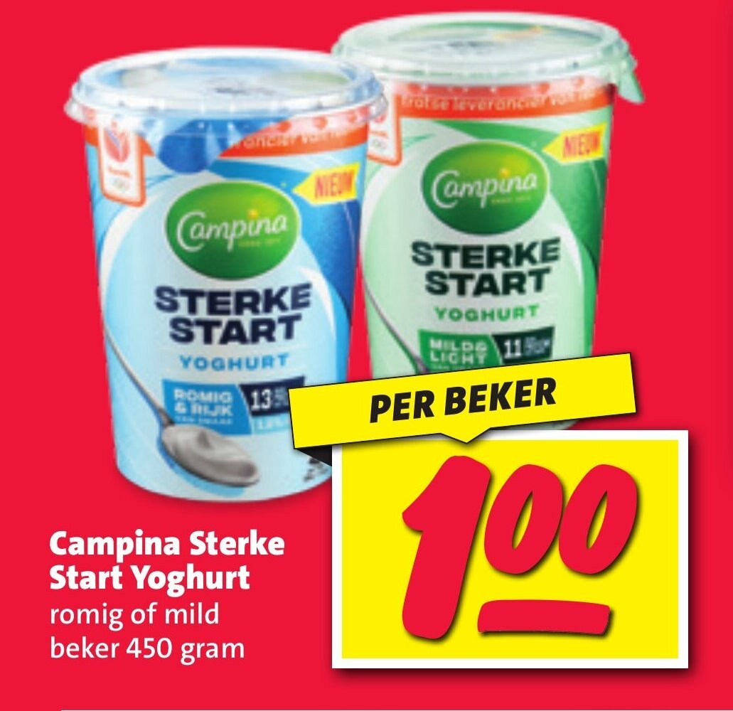 Campina sterke start yoghurt 450g aanbieding bij Nettorama