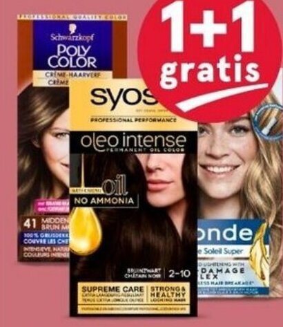 oss, poly color en schwarzkopf blonde haarkleuring 1+1 gratis ...