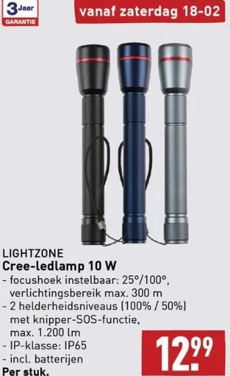 Lightzone cree-ledlamp 10 w aanbieding bij ALDI