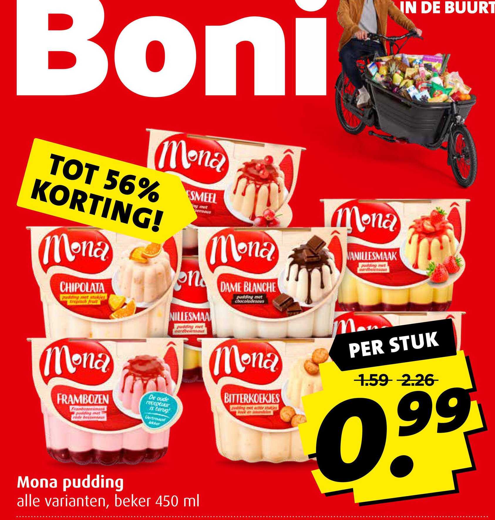 Mona pudding 450 ml aanbieding bij Boni