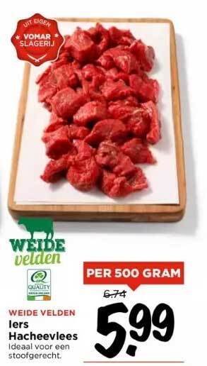 Iers hacheevlees aanbieding bij Vomar Voordeelmarkt