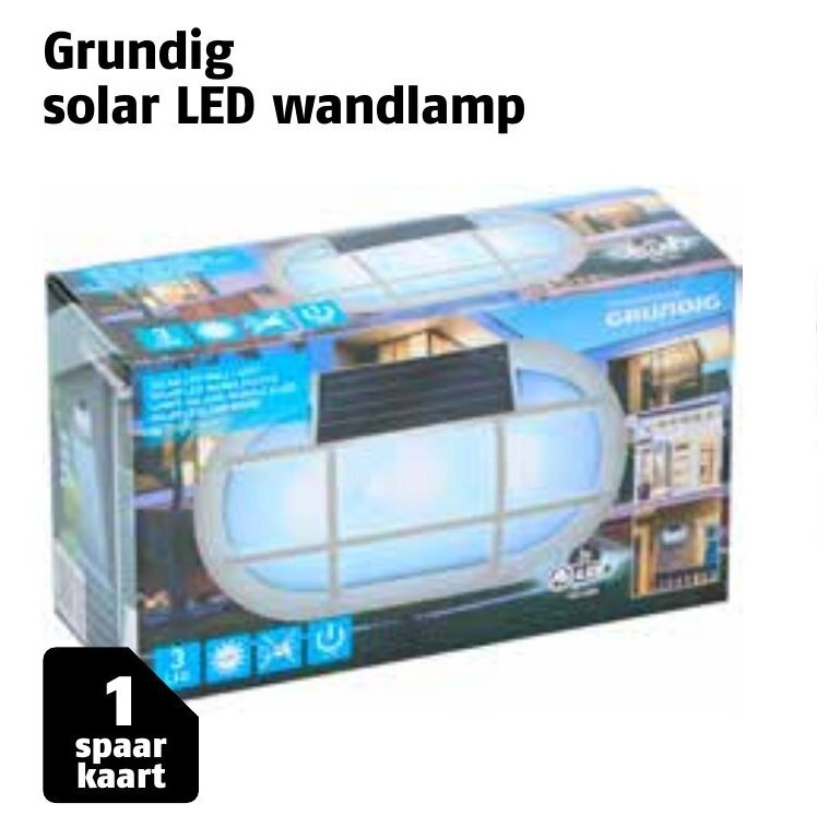 Grundig solar LED wandlamp aanbieding bij Poiesz