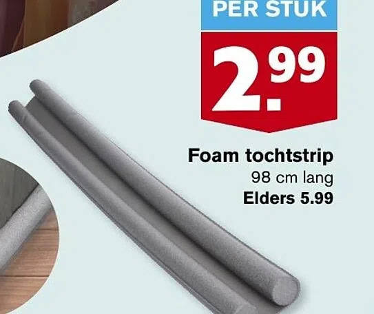 Foam tochtstrip aanbieding bij Hoogvliet
