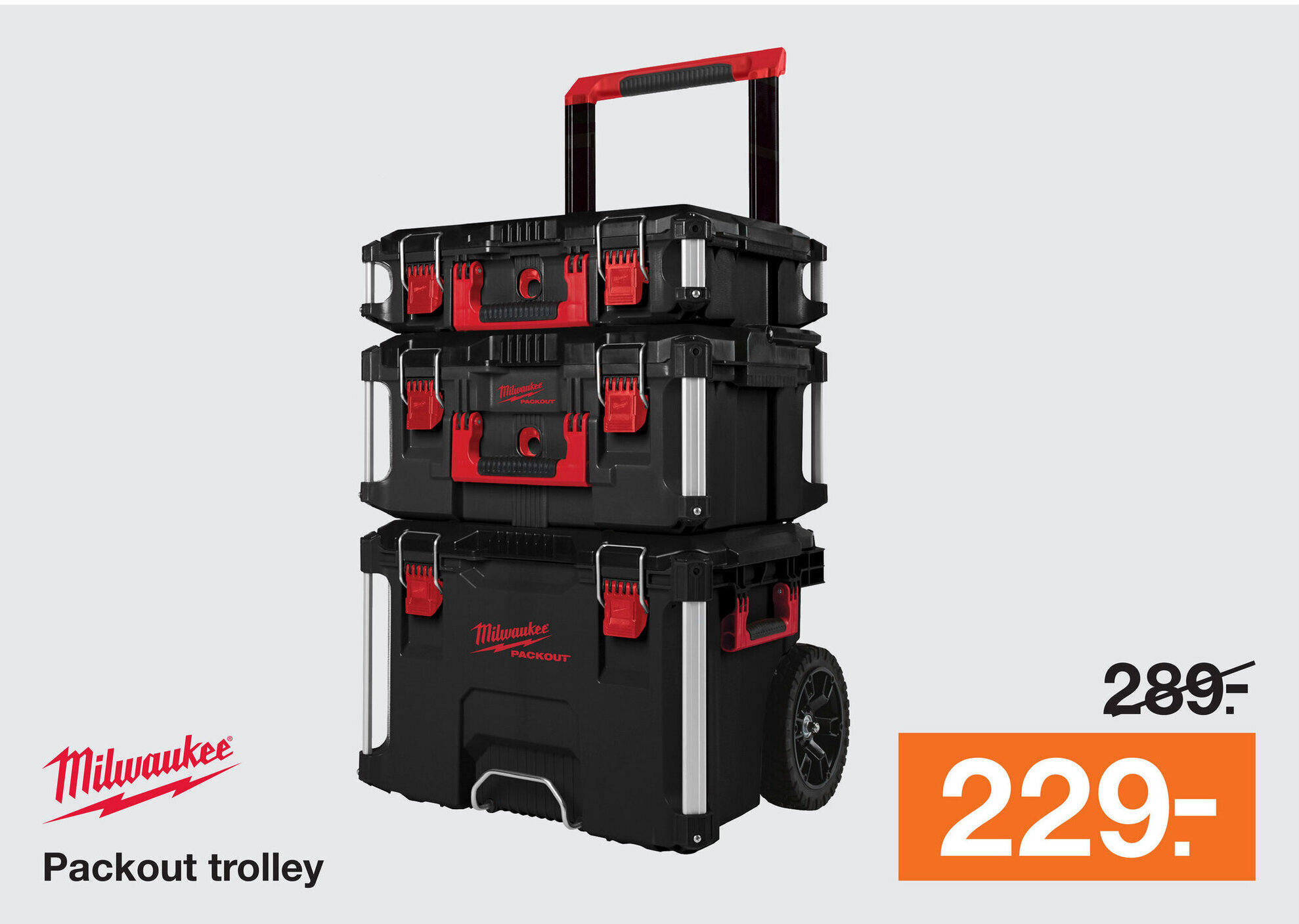 Milwaukee Packout trolley aanbieding bij BOUWMAAT