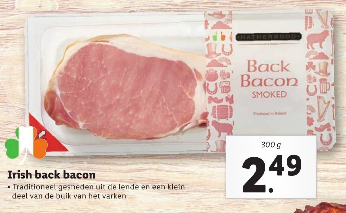 Irish Back bacon 300g aanbieding bij Lidl