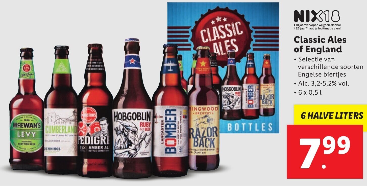 Classic Ales of England 6*500ml aanbieding bij Lidl