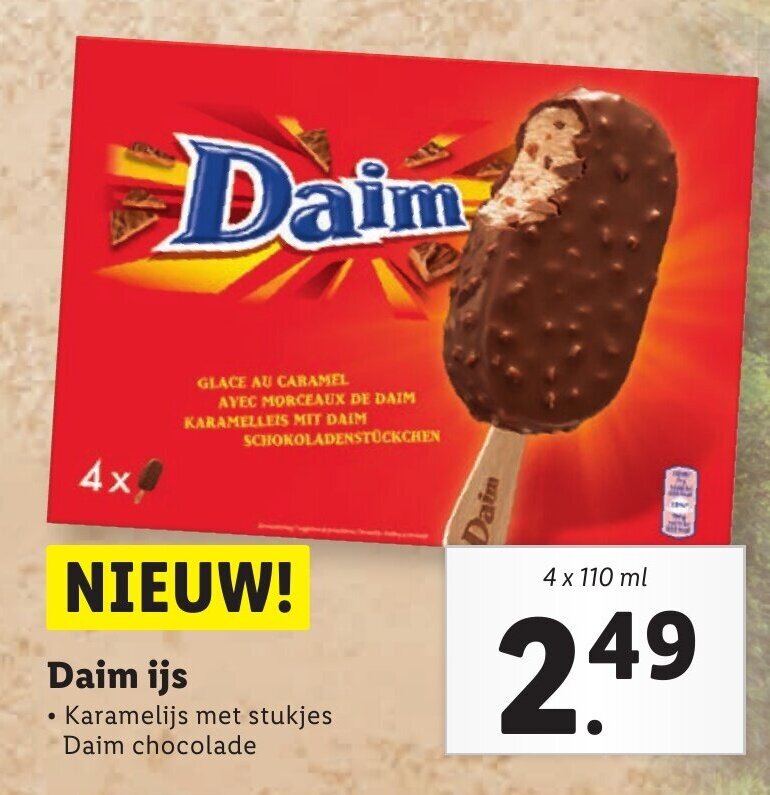 Daim IJs 4*110g aanbieding bij Lidl