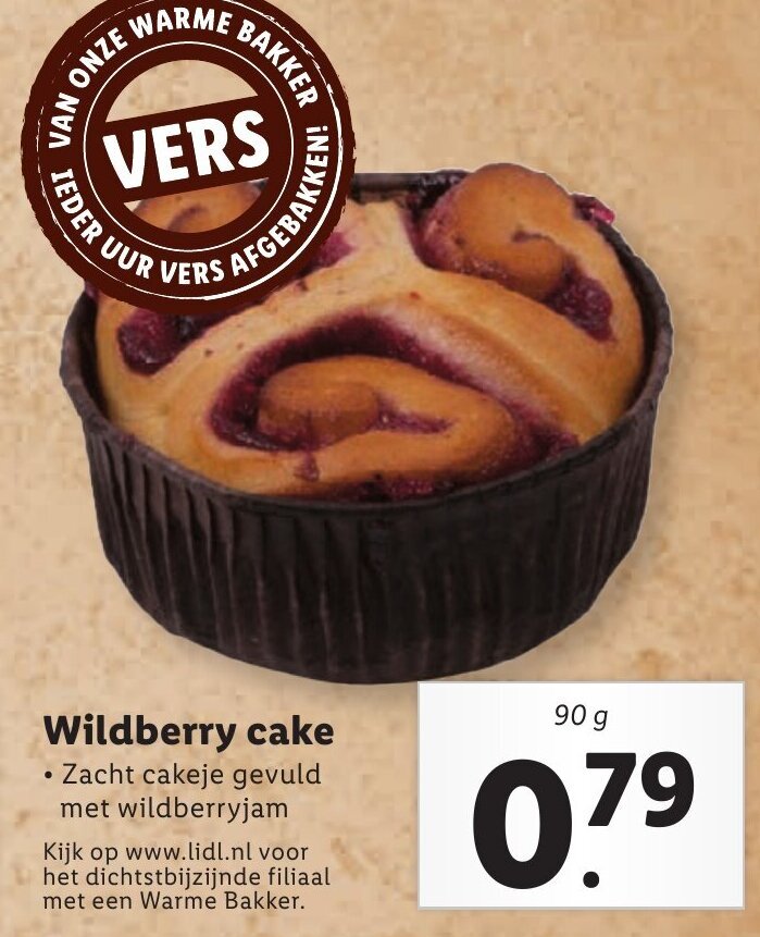 Wildberry cake 90g aanbieding bij Lidl