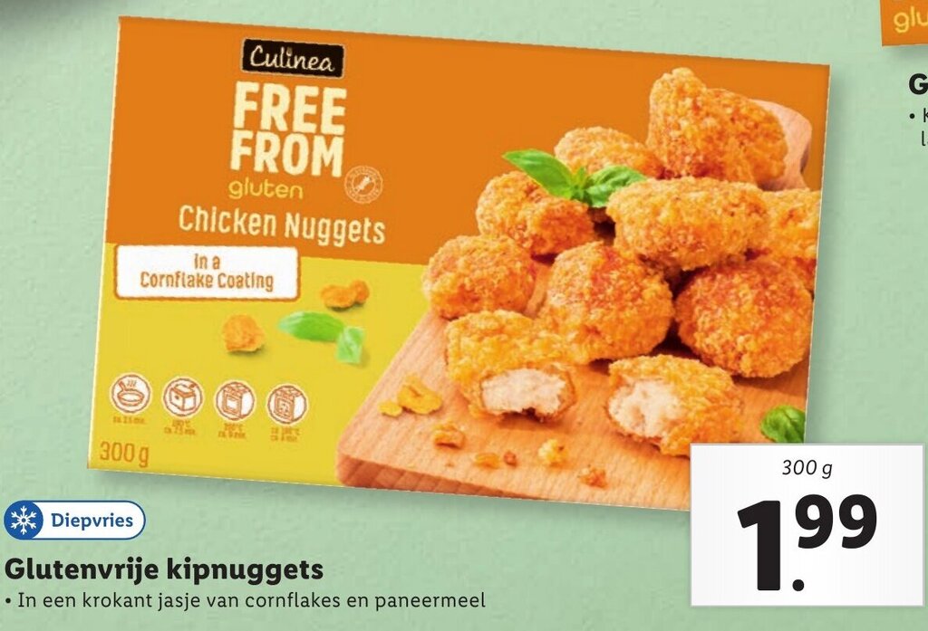Culinea Glutenvrije kipnuggets 300g aanbieding bij Lidl
