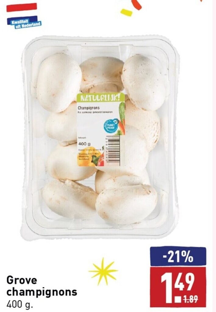 Grove champignons 400g aanbieding bij ALDI