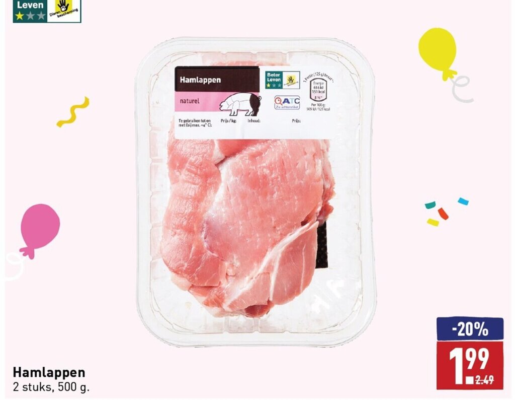 Hamlappen 500g aanbieding bij ALDI