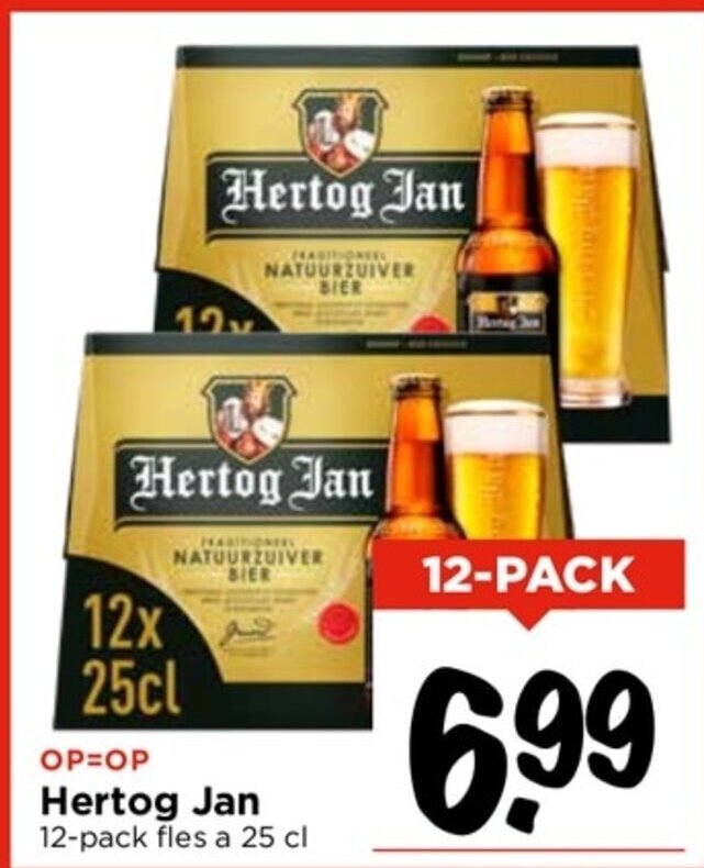 Hertog jan 25cl 12-pack aanbieding bij Vomar