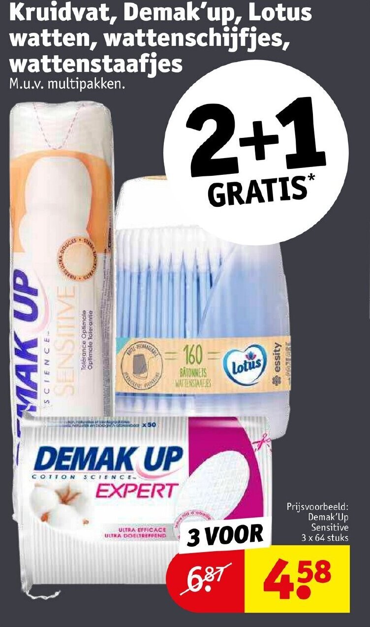 Kruidvat, demak'up, lotus watten, wattenschijfjes, wattenstaafjes ...