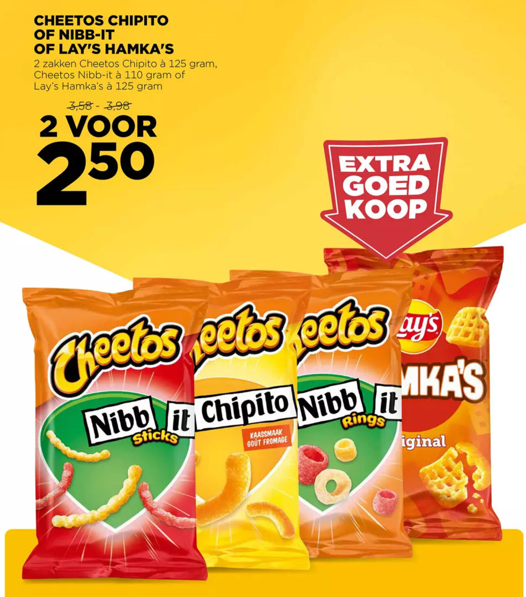 Cheetos Chipito of Nibb-It of Lay's Hamks's 2st aanbieding bij Jumbo