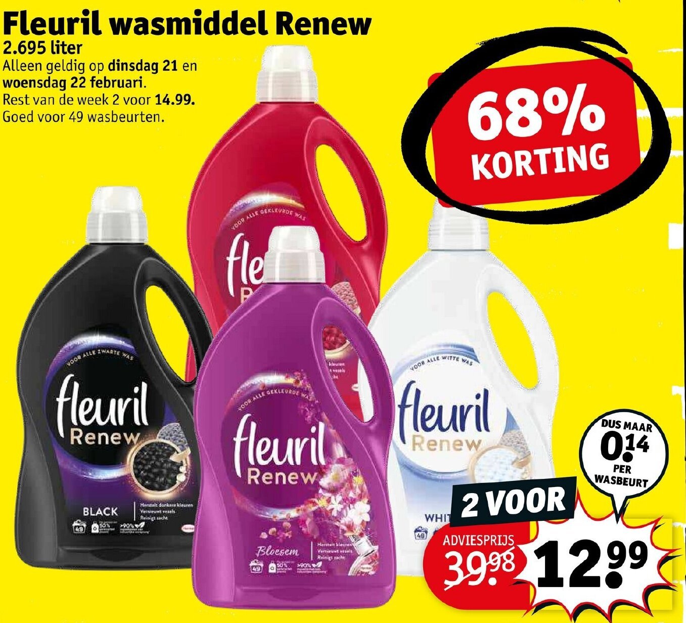 Fleuril wasmiddel renew aanbieding bij Kruidvat