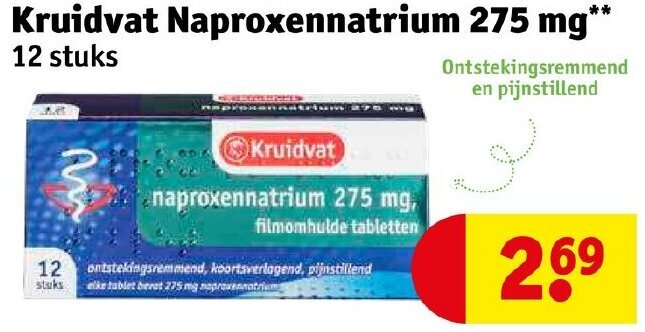 Kruidvat naproxennatrium 275 mg aanbieding bij Kruidvat