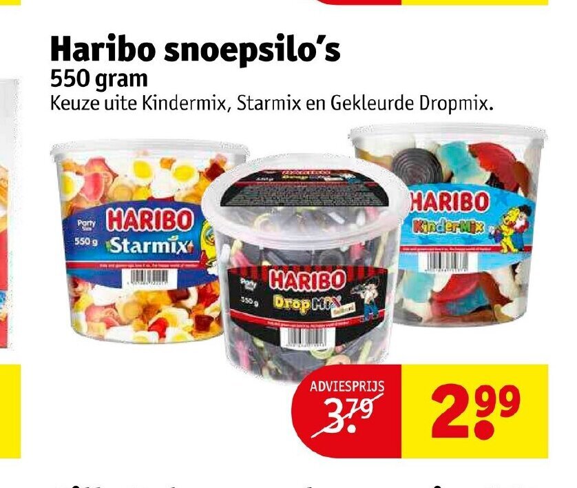 Haribo snoepsilo's 550 gram aanbieding bij Kruidvat