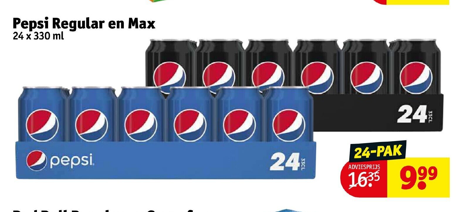 Pepsi Regular en Max 24 x 330 ml 24-pak aanbieding bij Kruidvat