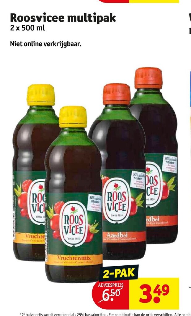 Roosvicee multipak 2 x 500 ml aanbieding bij Kruidvat