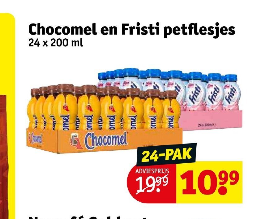 Chocomel en Fristi petflesjes 24 x 200 ml aanbieding bij Kruidvat