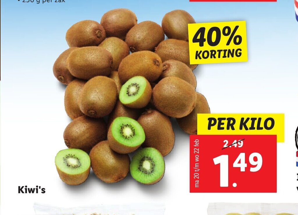 Kiwi's per kilo aanbieding bij Lidl