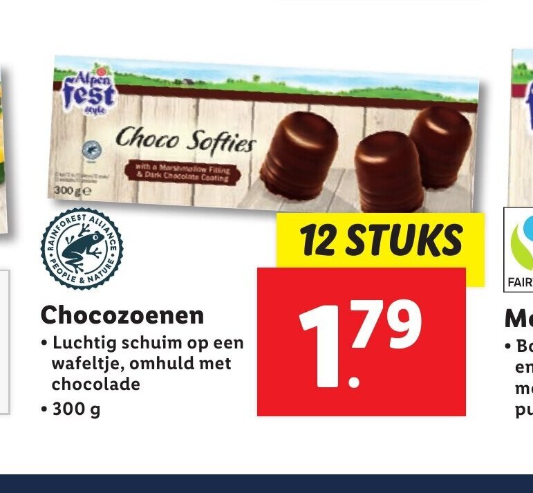Chocozoenen 300 g 12 stuks aanbieding bij Lidl
