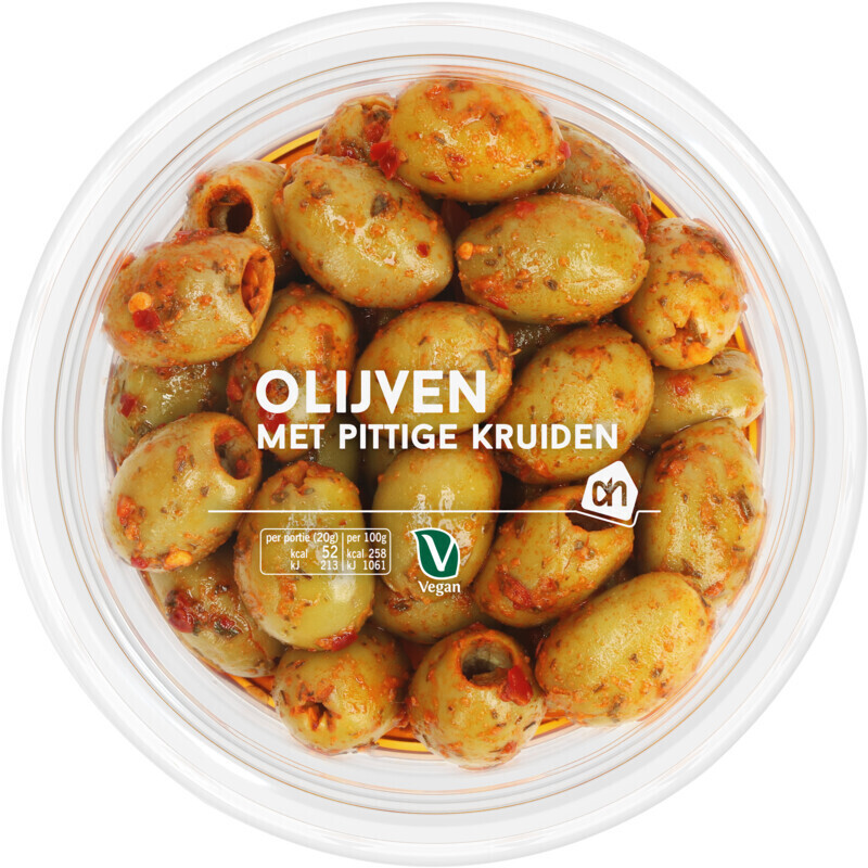 Ah groene olijven met pittige kruiden aanbieding bij Albert Heijn