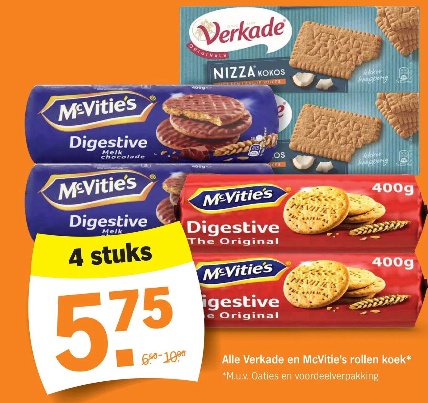 Alle verkade en mcvitie's rollen koek* aanbieding bij Albert Heijn