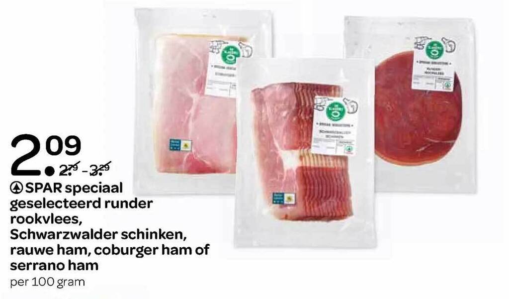 Spar speciaal geselecteerd runder rookvlees, schwarzwalder schinken ...