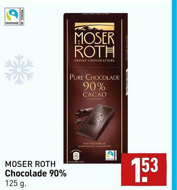 Moser roth chocolade 90% aanbieding bij ALDI
